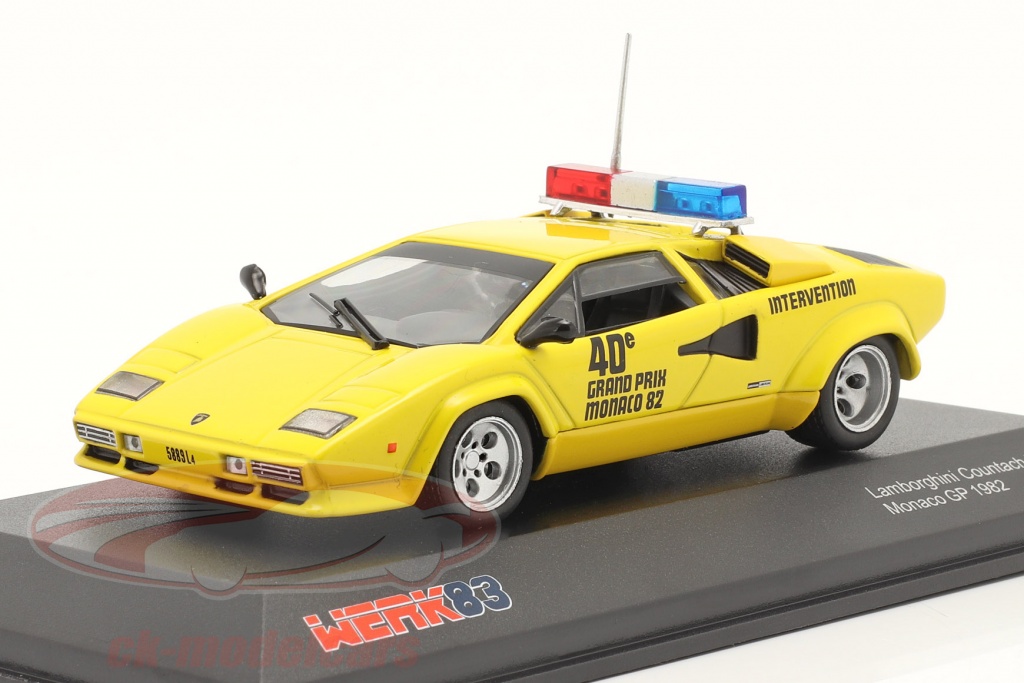 Werk83 1:43 Lamborghini Countach Safety Car Monaco GP formula 1 1982 ...