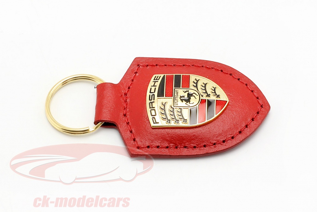 Leather keychain Porsche badge red WAP0500920E WAP0500920E