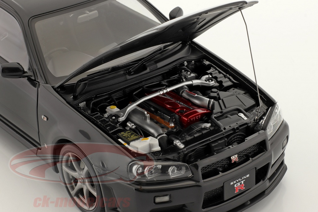 AUTOart 1:18 Nissan Skyline GT-R (R34) V-Spec II Année de construction 2001 perle noire 77407 ...