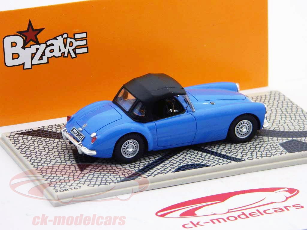 Spark 1:43 MG A Twin Cam 1958 closed soft roof blue Bizarre BZ380 model ...