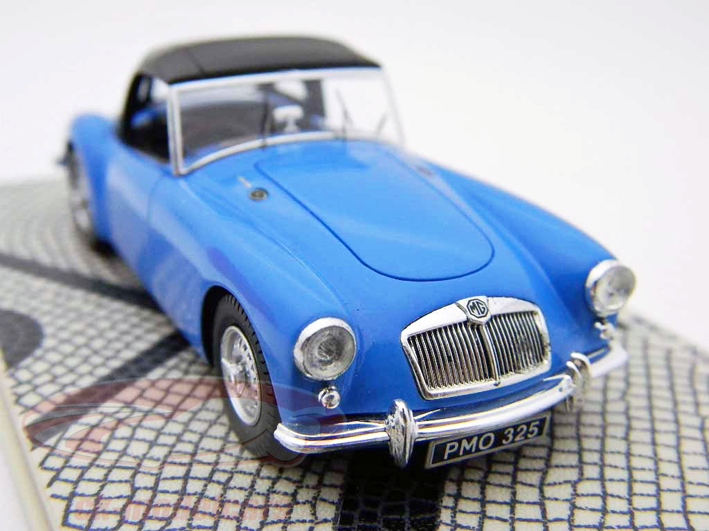 Spark 1:43 MG A Twin Cam 1958 closed soft roof blue Bizarre BZ380 model ...
