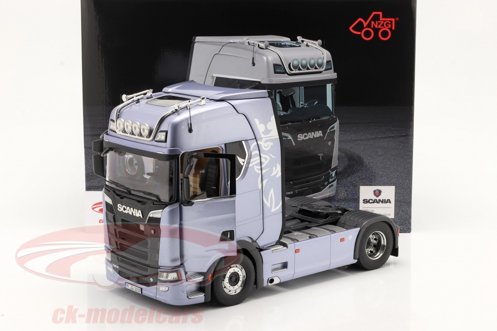 NZG 1:18 Scania V8 730S 4x2 Tractor fiction blue 1019/22 model car 1019 ...