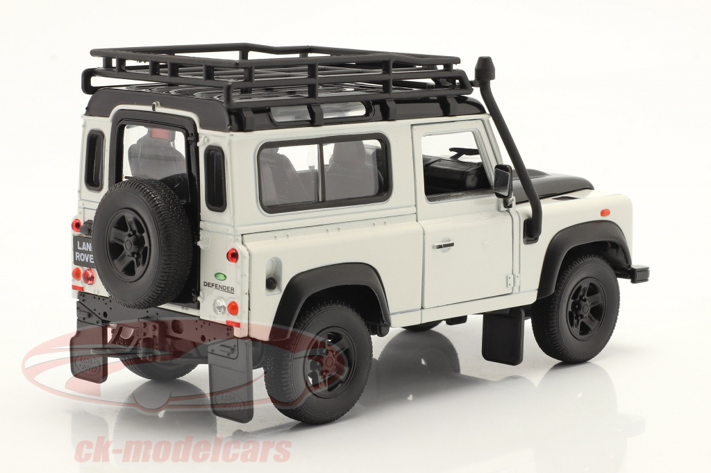 Welly 1:24 Land Rover Defender met dak rek wit / zwart 22498SPW model ...