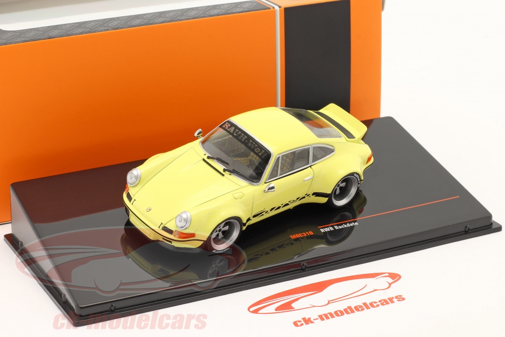 Ixo 1:43 Porsche 911 (964) RWB Rauh-Welt Backdate light yellow MOC310 ...
