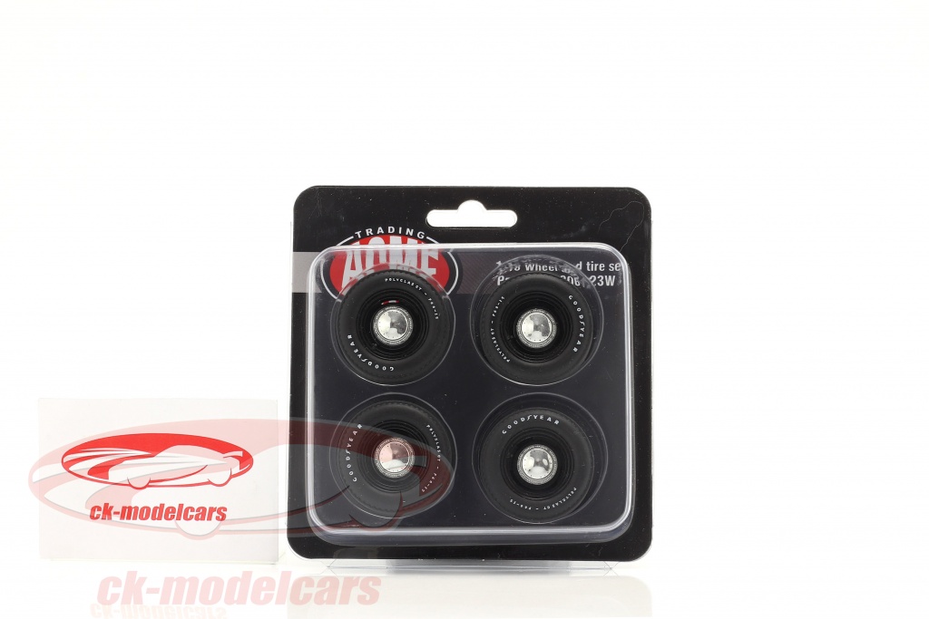 GMP Mopar Rallye Steel Wheel & Tire Set black / chrome 1:18 A1806123W ...