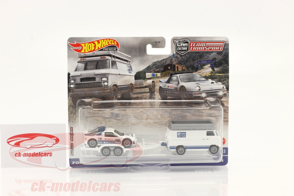 HotWheels 1:64 Set Team Transport: Ford RS200 & Rally Van GTT28 #33 ...