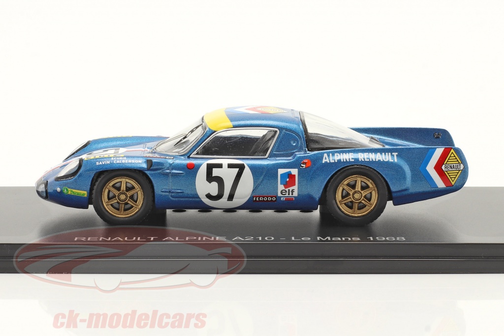 Spark 1:43 Alpine A210 #57 24h LeMans 1968 LeGuellec, Serpaggi CK73491 模型 汽车 CK73491