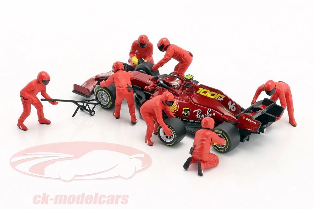 formule 1 Pit Crew karakters set #2 team rood 1:43 American Diorama ...