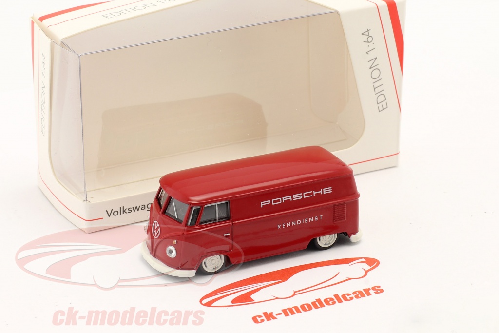 Schuco 1:64 Volkswagen VW T1 Lowrider 保时捷 Renndienst 红色的 舒科 452026800 模型 汽车 452026800 4007864044887