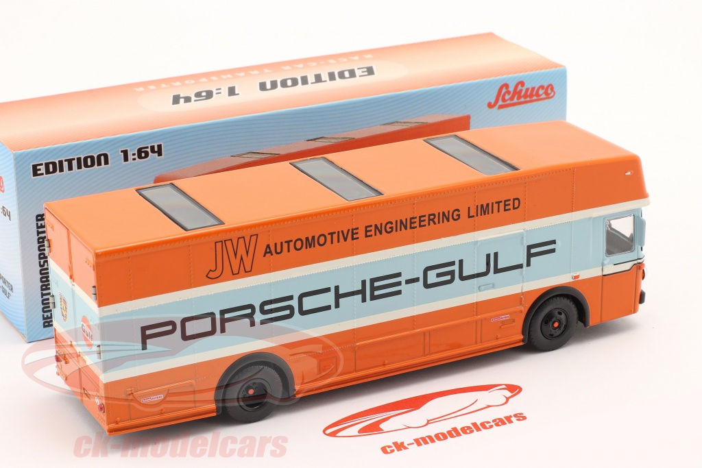 Schuco 1:64 Mercedes-Benz O 317 Race Car Transporter Porsche Gulf ...