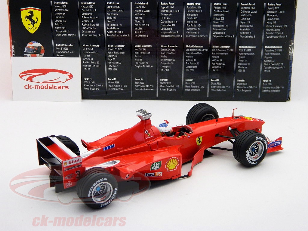 HotWheels 1:18 M. Schumacher Ferrari F399 Formel 1 1999 24627 ...