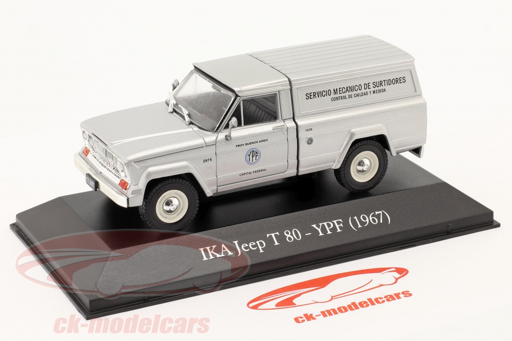 Hachette 1:43 IKA Jeep T80 Service YPF year 1967 silver metallic ...