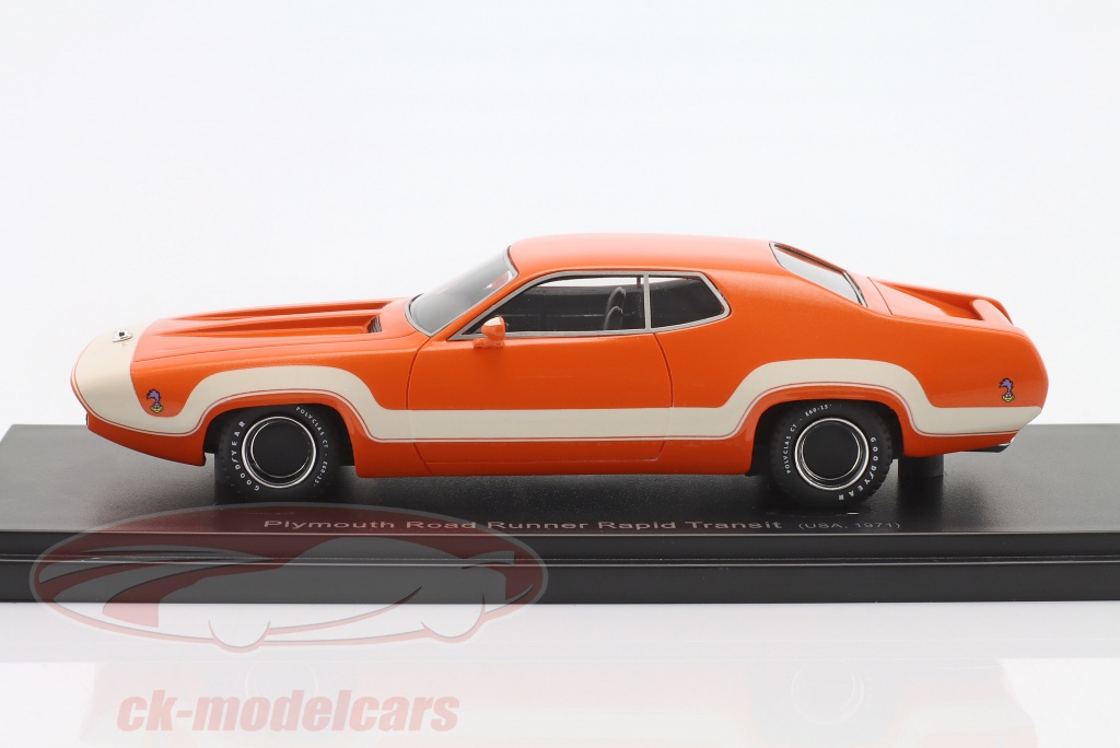 AutoCult 1:43 Plymouth Road Runner Rapid Transit year 1971 orange 60081 ...