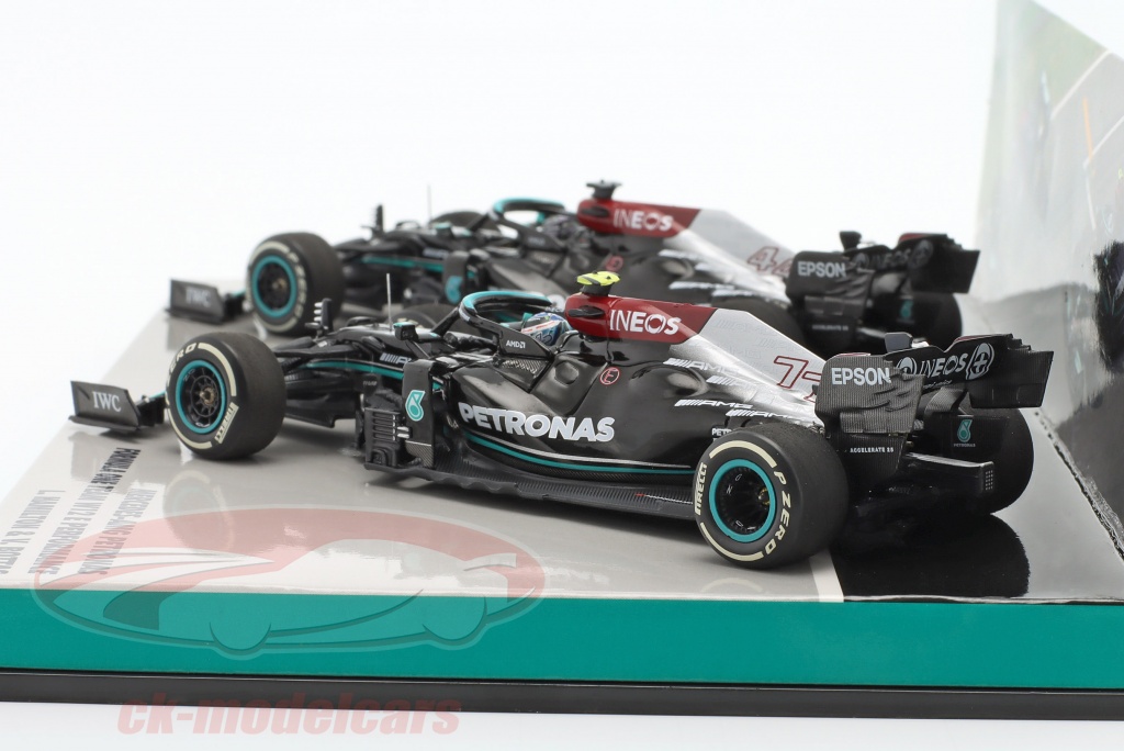 Minichamps 1:43 Hamilton #44 & Bottas #77 2-Car Set Mercedes-AMG F1 W12 ...