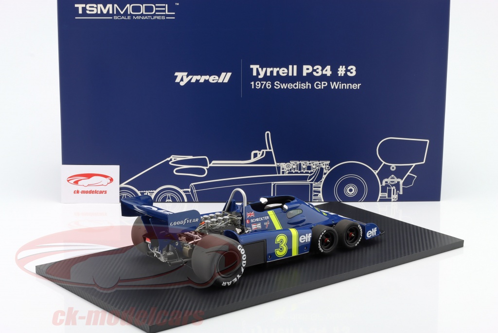True Scale 1:12 Jody Scheckter Tyrrell P34 #3 vinder Sverige GP formel 1 1976 TSM120006 model ...