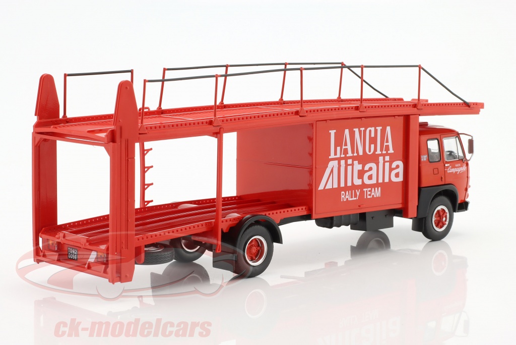 Ixo 1:43 Fiat 673 Race Car Transporter 1976 Lancia Alitalia Rally Team ...