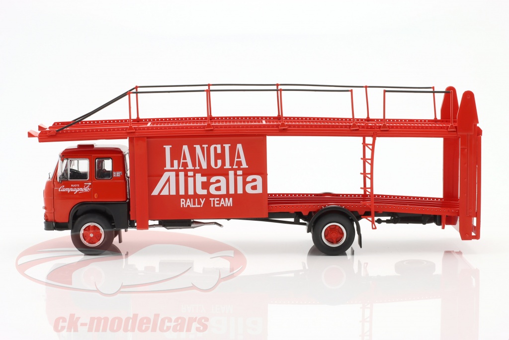 Ixo 1:43 Fiat 673 Race Car Transporter 1976 Lancia Alitalia Rally Team ...