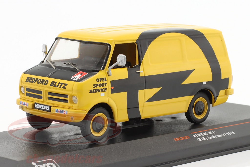 Ixo 1:43 Bedford Blitz Opel Rallye Assistance 1974 yellow / black ...