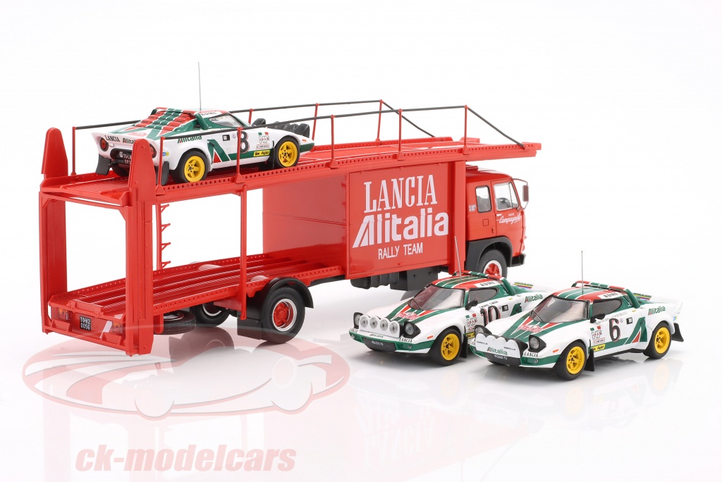Ixo 1:43 Fiat 673 Race Car Transporter 1976 Lancia Alitalia Rally Team ...