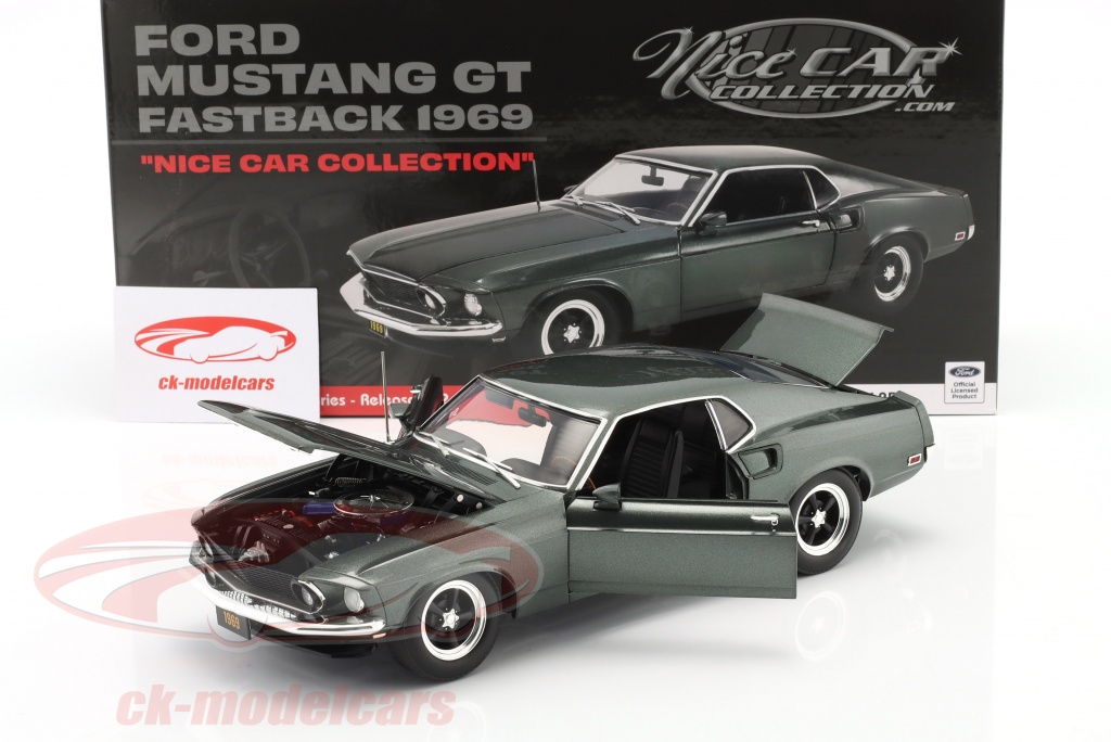GMP 1:18 Ford Mustang GT Fastback 1969 donkergroen metalen A1801847NC ...