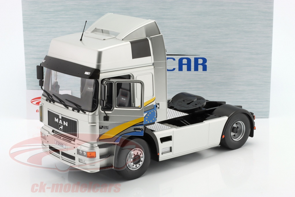 ModelCarGroup 1:18 MAN F2000 Truck 1994 silver / decor ModelCar Group ...