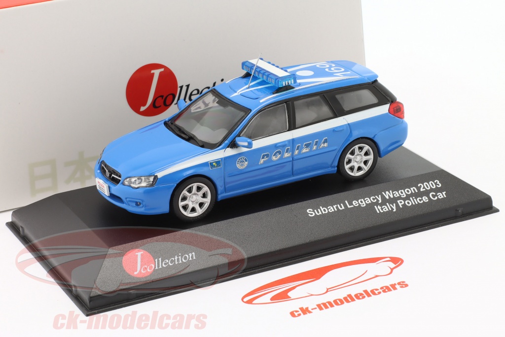 JCollection 1:43 Subaru Legacy Wagon police Italy 2003 blue JC285 model ...