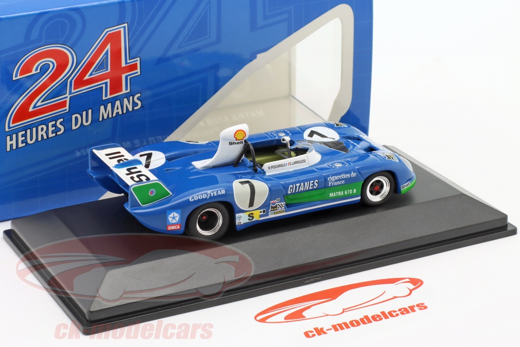 Ixo 1:43 Matra MS670C #7 勝者 24h LeMans 1974 Pescarolo, Larrousse LM1974 ...