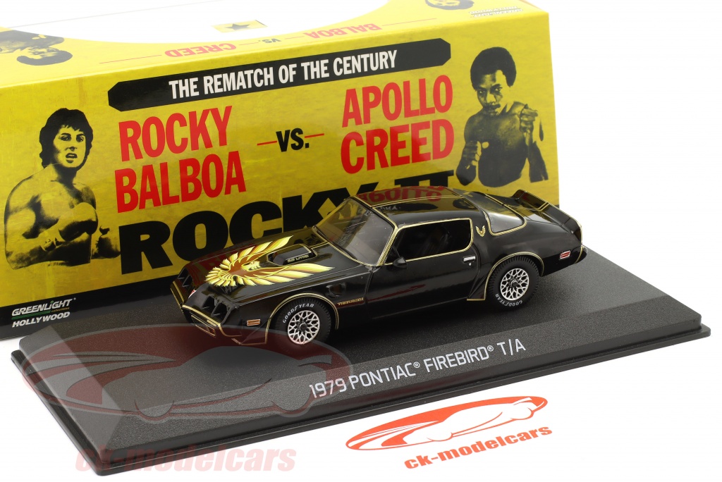 Greenlight 1:43 Pontiac Firebird Trans Am 映画 Rocky II (1979) 黒 / 金 ...