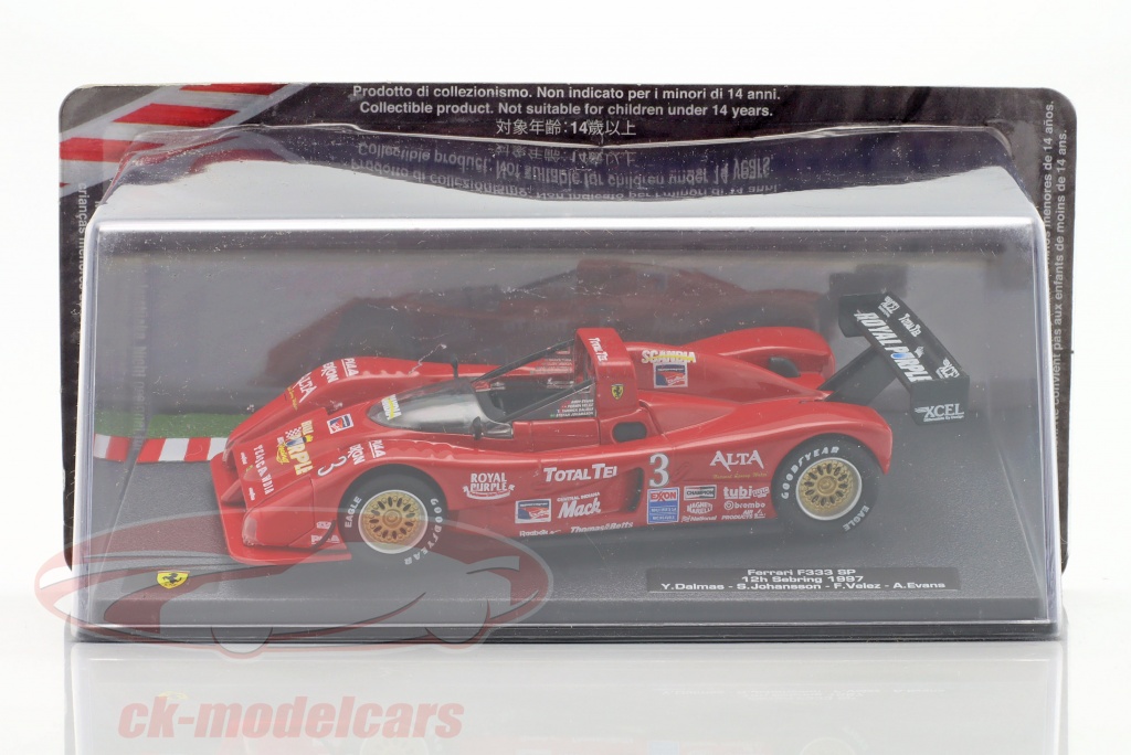 Altaya 1:43 Ferrari F333 SP #3 勝者 12h Sebring 1997 Team Scandia CK77962 ...