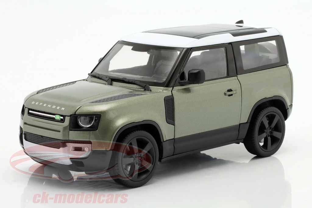 Welly 1:24 Land Rover Defender Año de construcción 2020 gris verde ...
