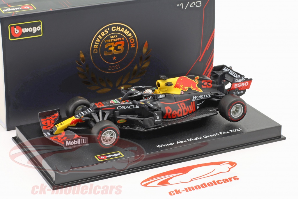 Bburago 1:43 M. Verstappen Red Bull RB16B #33 Abu Dhabi GP formula 1 ...