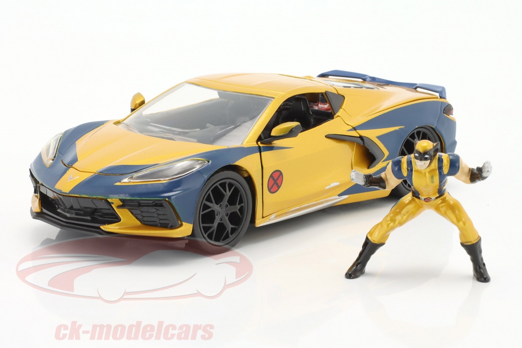 Jadatoys 1:24 Chevrolet Corvette C8 Stingray 2020 & Wolverine Marvel X ...