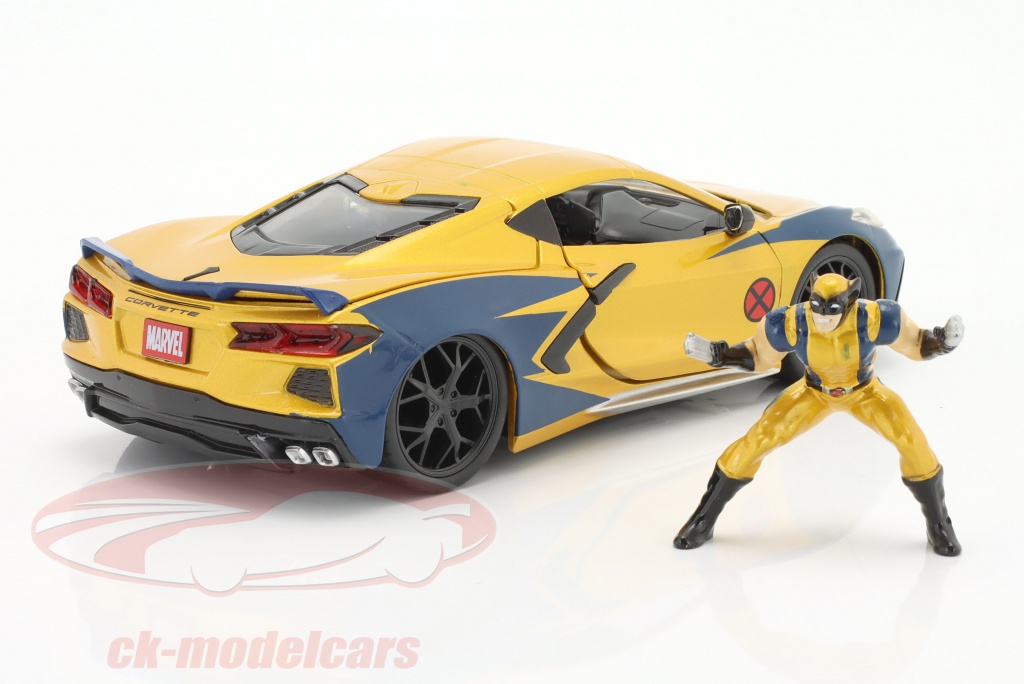 Jadatoys 1:24 Chevrolet Corvette C8 Stingray 2020 & Wolverine Marvel X ...