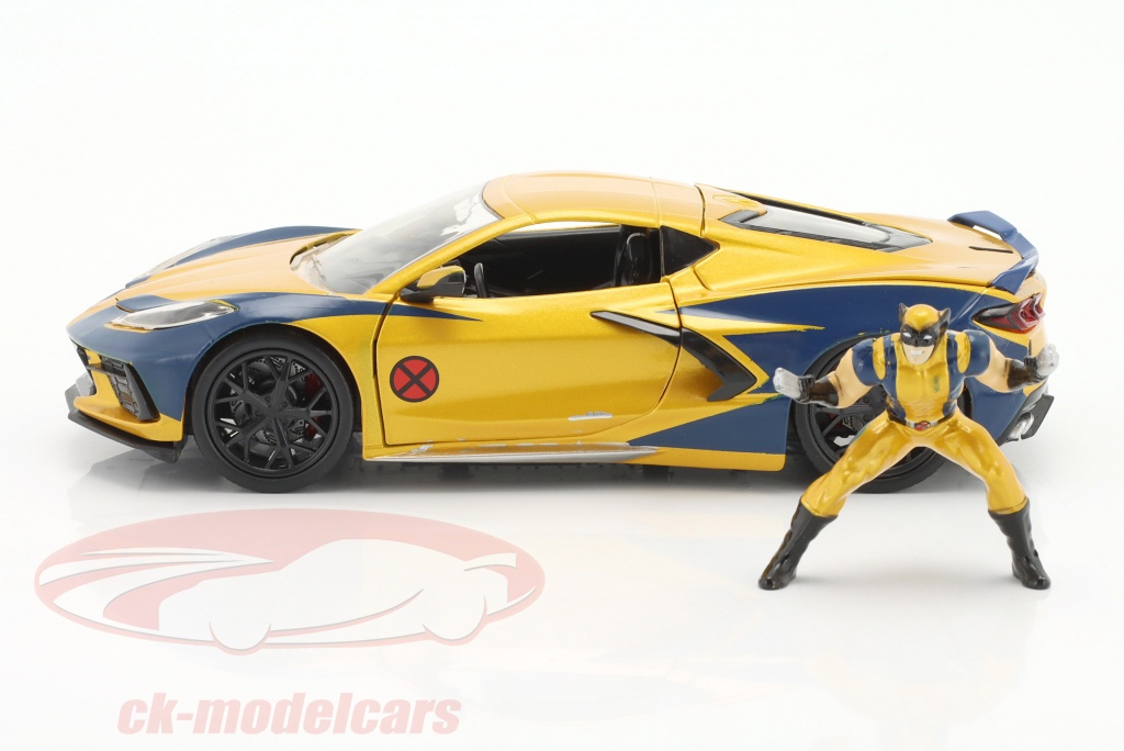 Jadatoys 1:24 Chevrolet Corvette C8 Stingray 2020 & Wolverine Marvel X ...