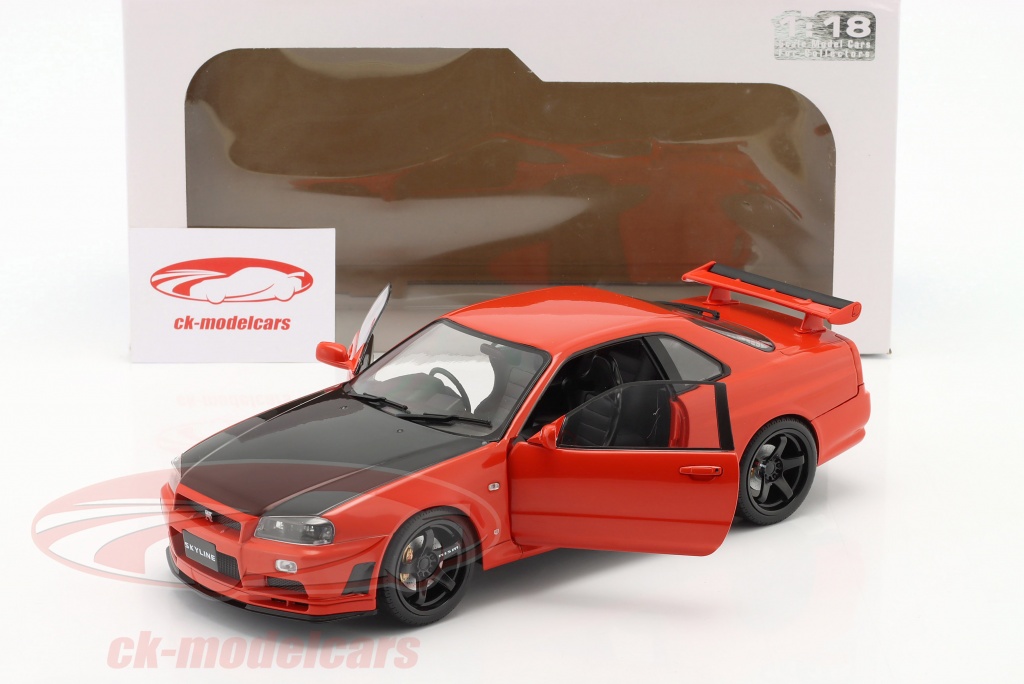 Solido 1:18 Nissan Skyline GT-R (R34) bouwjaar 1999 rood S1804305 model ...