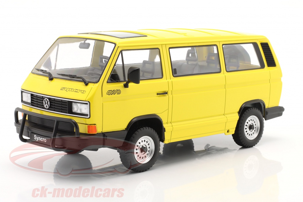 KK-Scale 1:18 Volkswagen VW Bus T3 Syncro Byggeår 1987 gul KKDC180961 model bil KKDC180961 ...