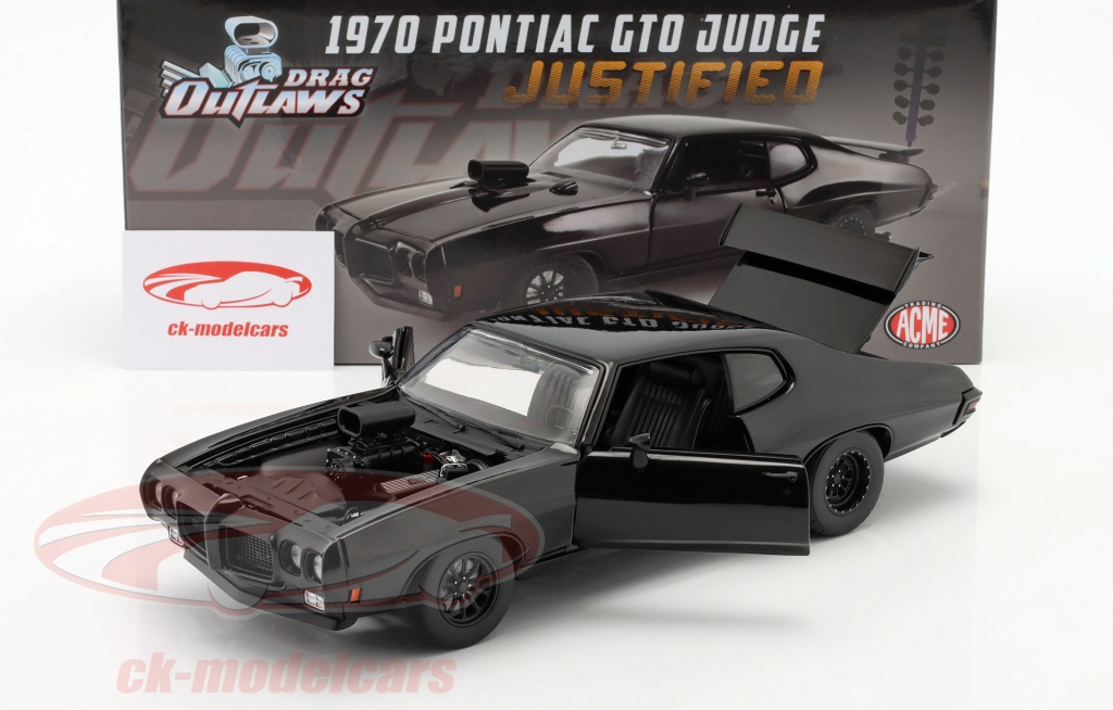 GMP 1:18 Pontiac GTO Judge Drag Outlaws 1970 黑色的 A1801217 模型 汽车 A1801217