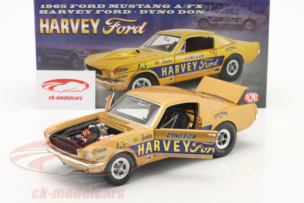 GMP 1:18 Ford Mustang A/FX Harvey Ford Dyno Don 1965 amarillo dorado ...