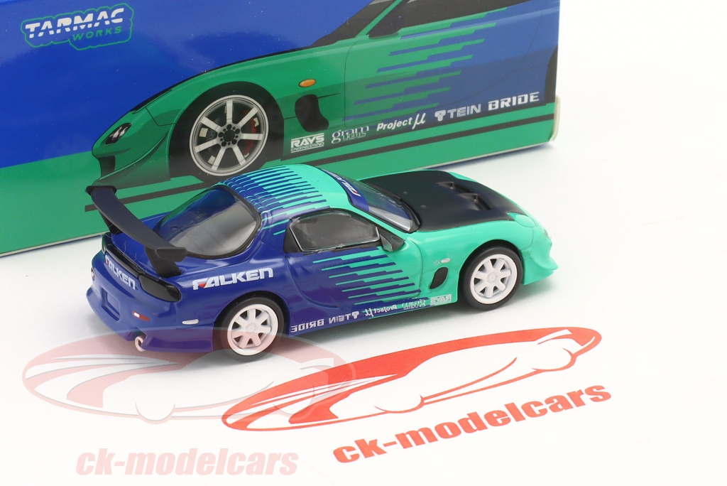 Tarmac Works 1:64 Mazda RX-7 (FD3S) Falken blue / green T64-GTL022FA ...