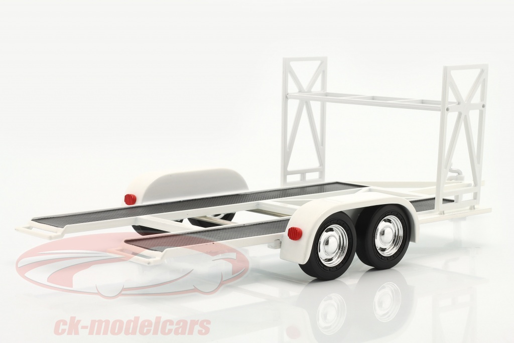 GMP 1:18 Tandem Car Trailer white 18984 model car 18984 810027496201