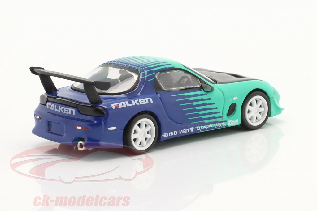 Tarmac Works 1:64 Mazda RX-7 (FD3S) Falken blue / green T64-GTL022FA ...