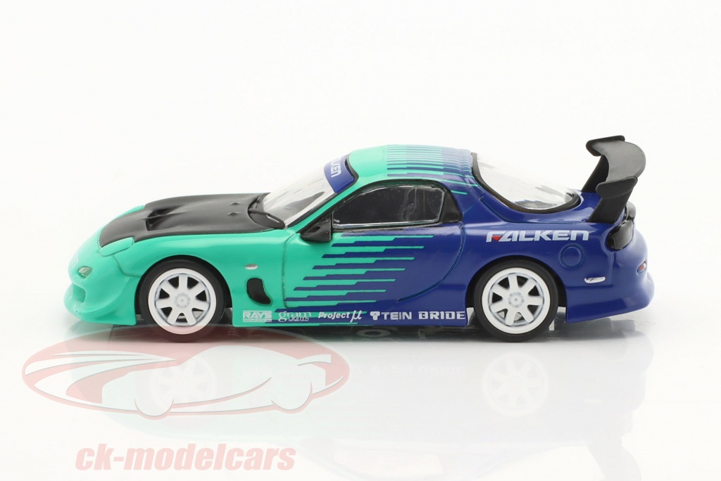 Tarmac Works 1:64 Mazda RX-7 (FD3S) Falken blue / green T64-GTL022FA ...