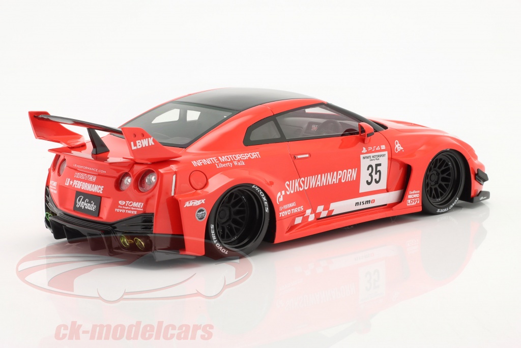 True Scale 1:18 LB-Silhouette Works GT Nissan 35GT-RR Ver.1 #35 red ...