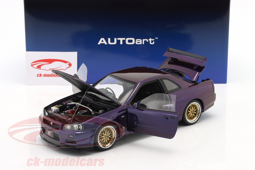 AUTOart 1:18 Nissan Skyline GT-R (R34) V-Spec II Год постройки 2002 Виолетта металлический 77403 ...