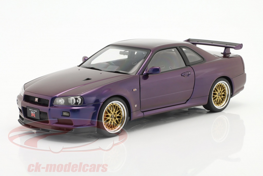 AUTOart 1:18 Nissan Skyline GT-R (R34) V-Spec II year 2002 violet ...