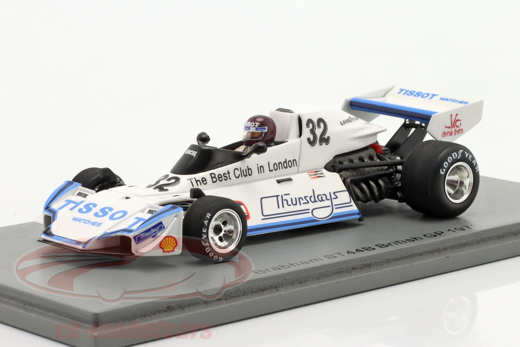 Spark 1:43 Bob Evans Brabham BT44B #32 British GP 1976 S7096 model car ...