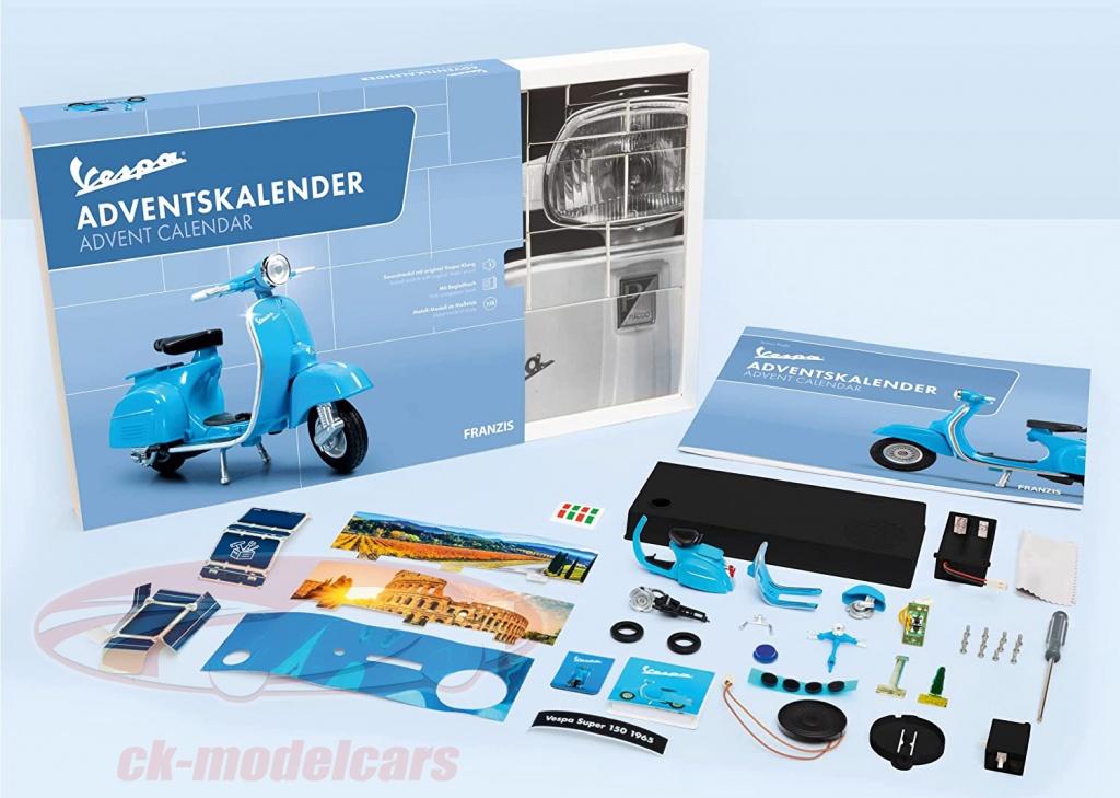 Vespa Calendário do Advento: Vespa Super 150 1965 azul 1:18 Franzis ...