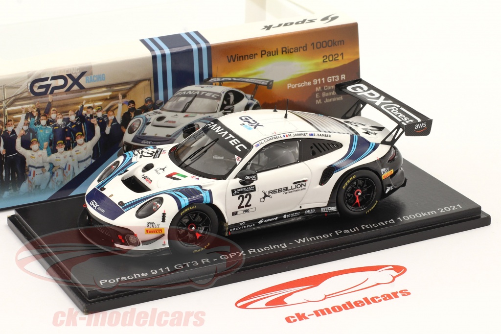 Spark 1:43 Porsche 911 GT3 R #22 winner Paul Ricard 1000km 2021 ...