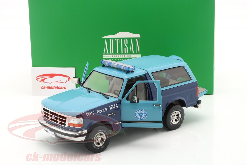 Greenlight 1:18 Ford Bronco XLT Massachusetts State Police 1996 blue ...