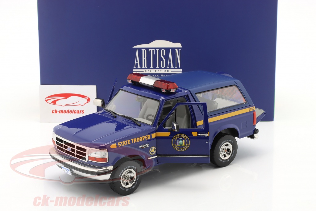 Greenlight 1:18 Ford Bronco XLT New York State Police 1996 azul 19121 ...